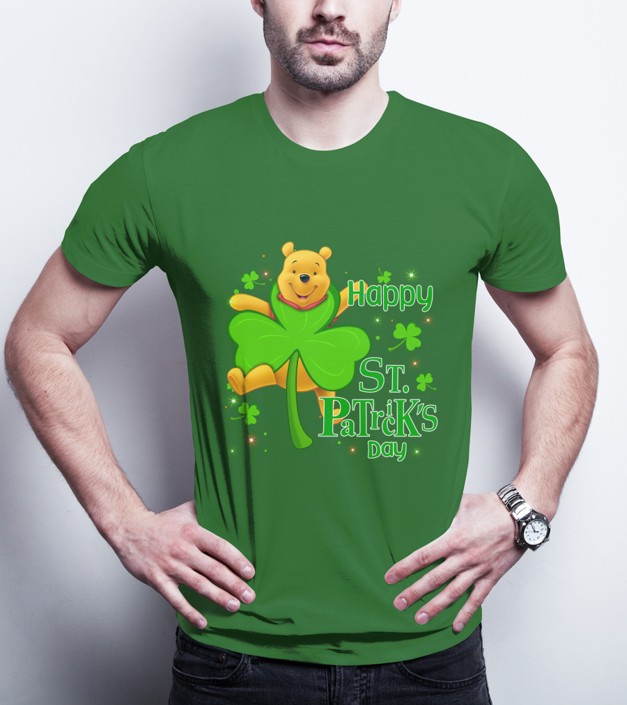 Happy St. Patrick's Day Pooh Shamrock T-Shirt