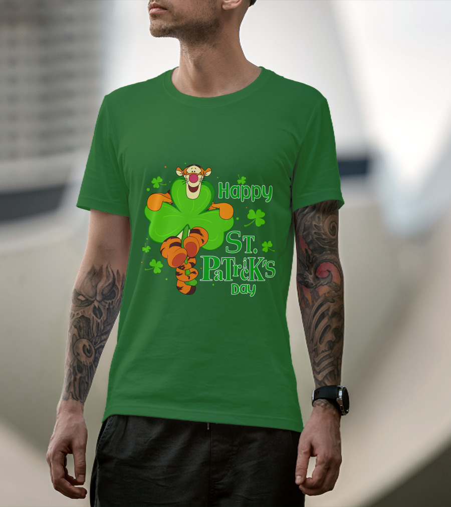 Tigger Happy St. Patrick's Day Shamrock T-Shirt