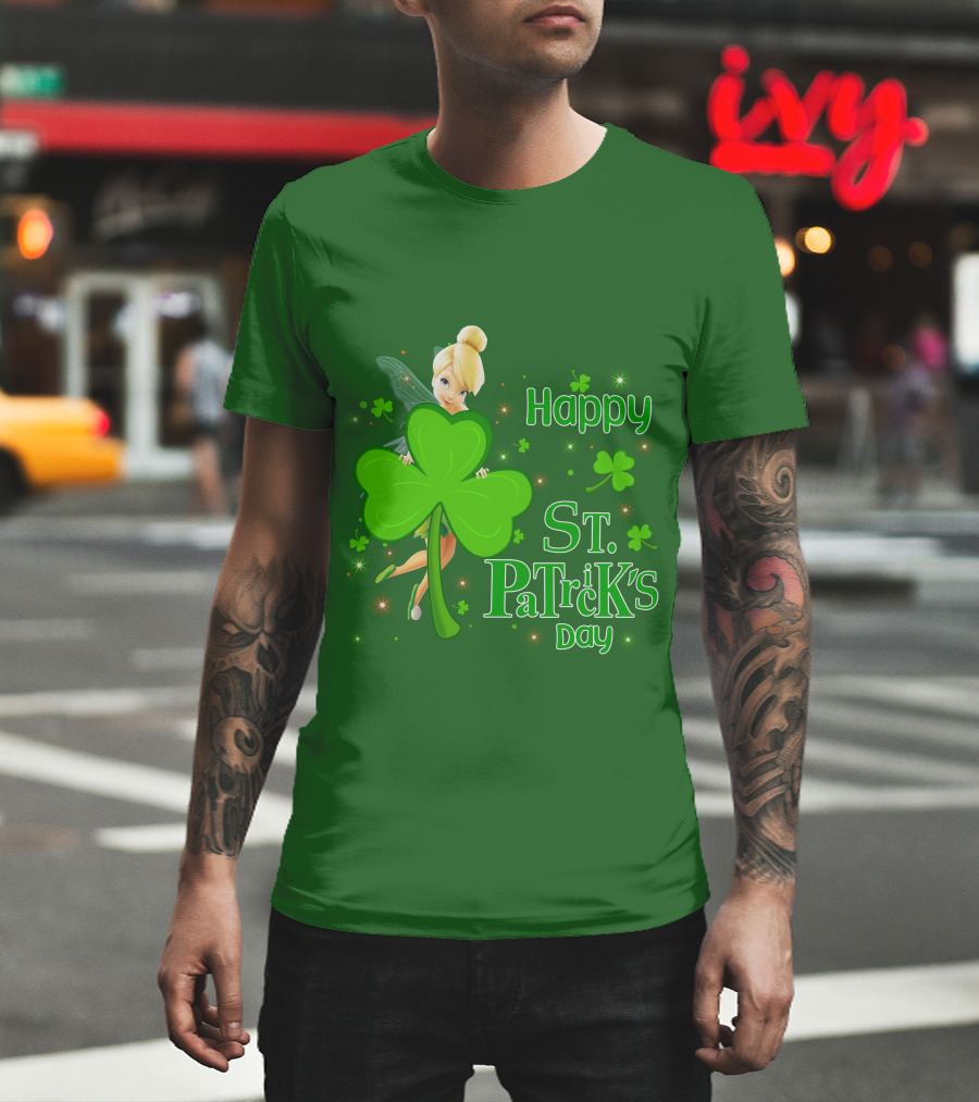 Happy St. Patrick's Day Tinkerbell Shamrock T-Shirt