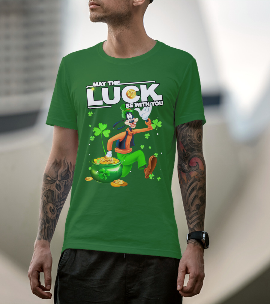 May The Luck Be With You Goofy St Patrick's Day T-Shirt