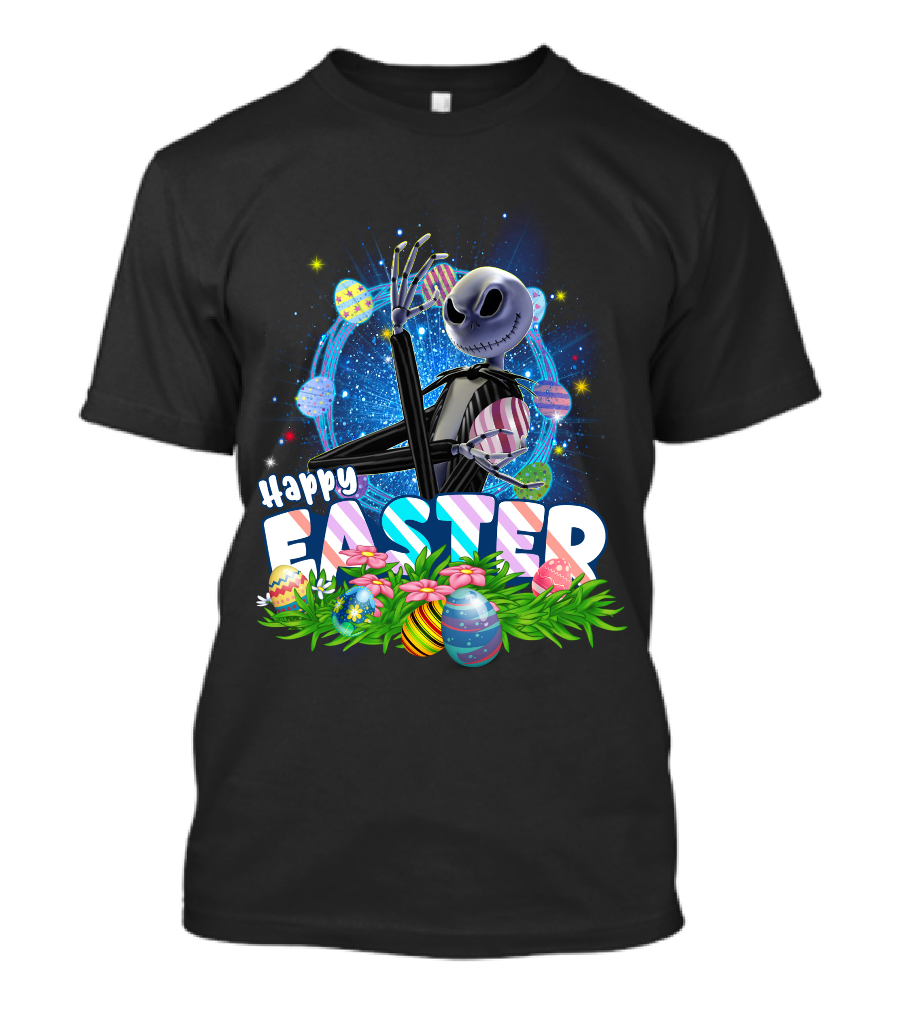 Jack Happy Easter With Eggs And Flowers T-Shirt