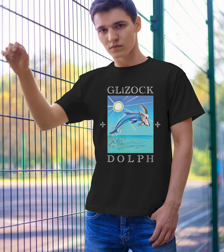 GLiZOCK DOLPH Goat Dolphin Jump Ocean T-Shirt