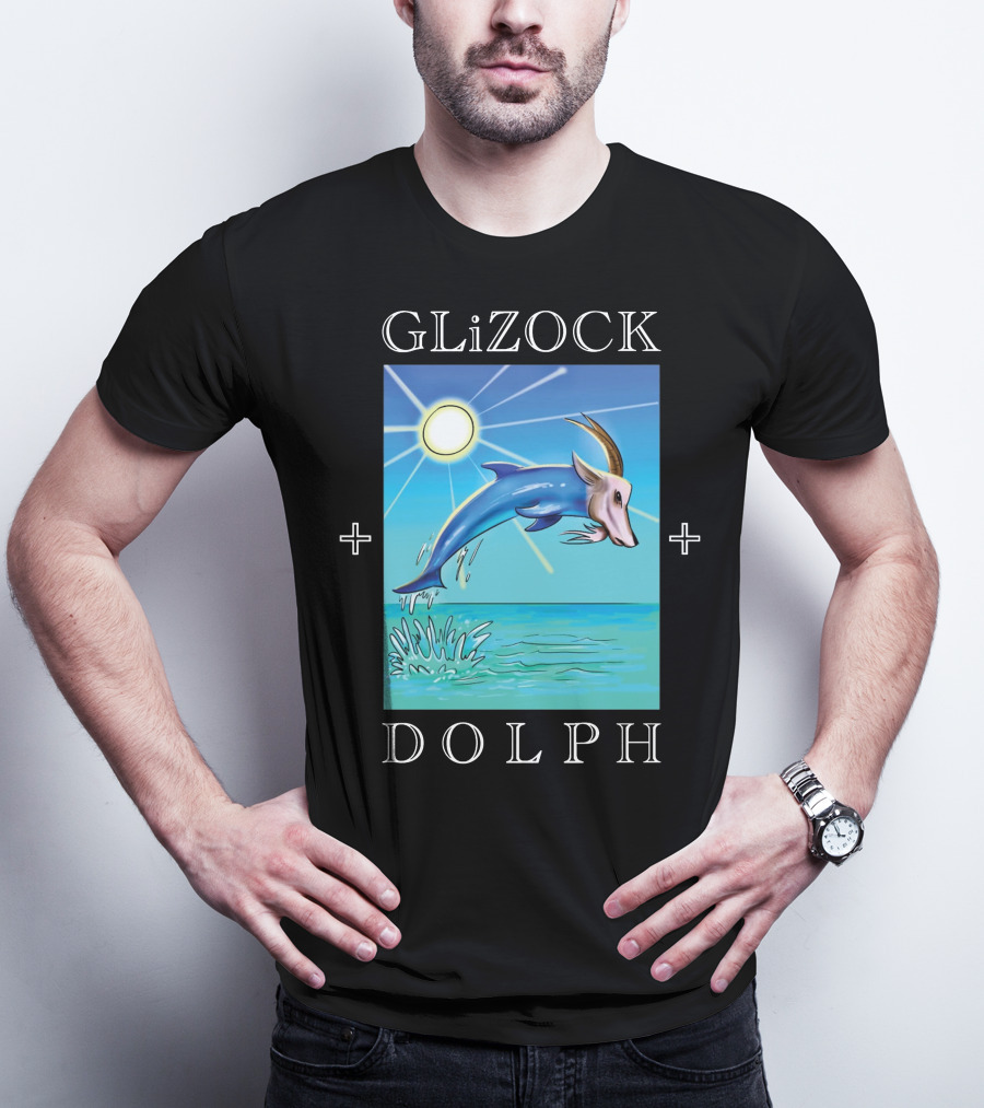 GLiZOCK DOLPH Goat Dolphin Jump Ocean T-Shirt