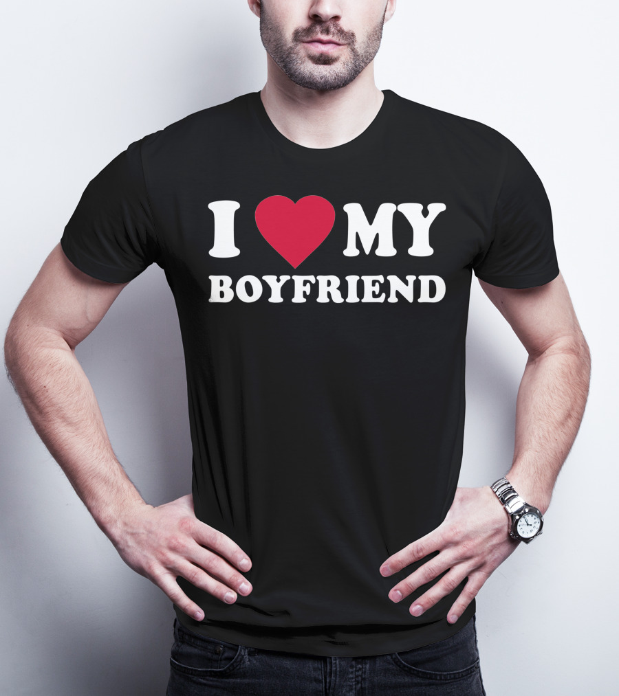I Love My Boyfriend Heart T-Shirt