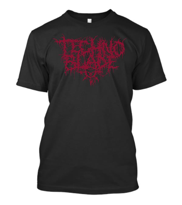 Techno Blood Metal Font Black T-Shirt