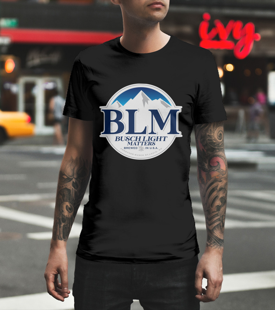 BLM Busch Light Matters Brewed In U.S.A. Anheuser-Busch St. Louis, MO T-Shirt