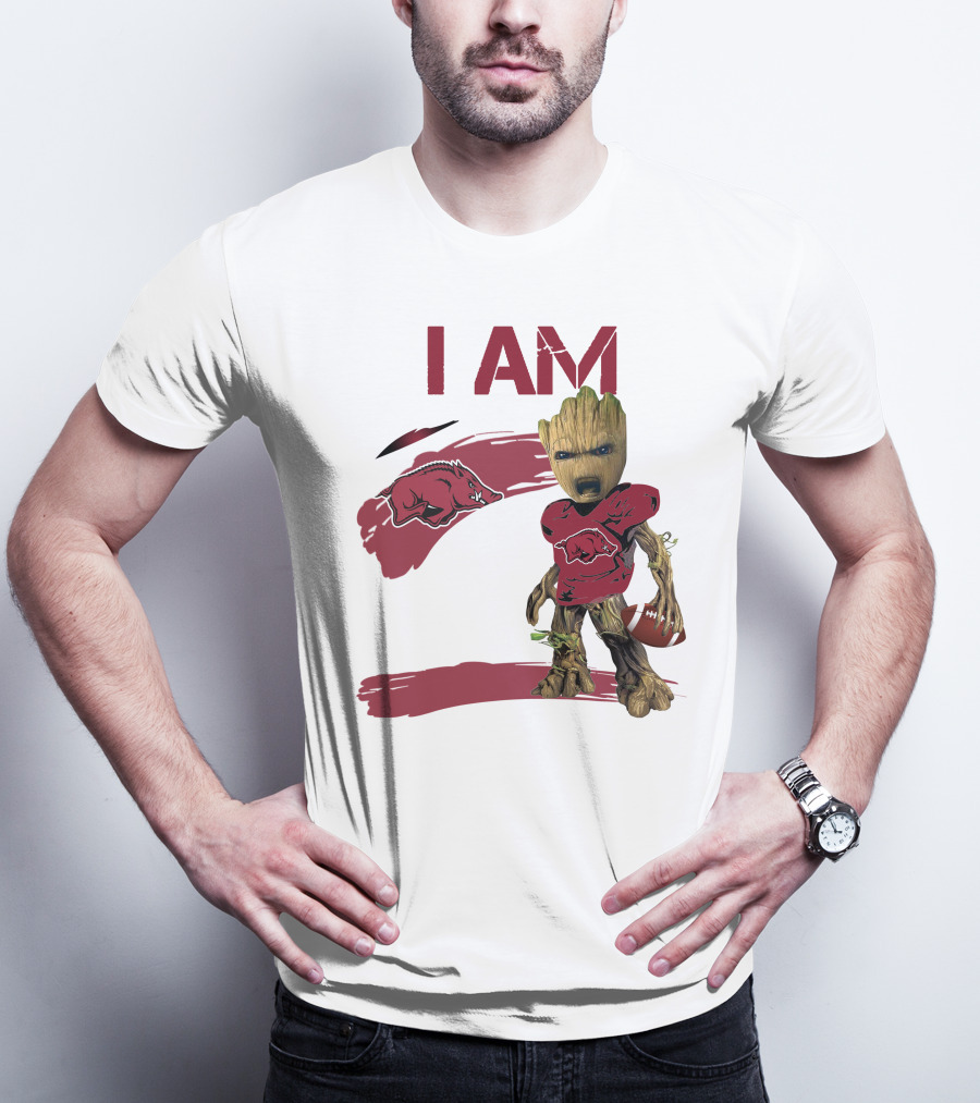 I AM Arkansas Razorbacks Football Groot Fan T-Shirt