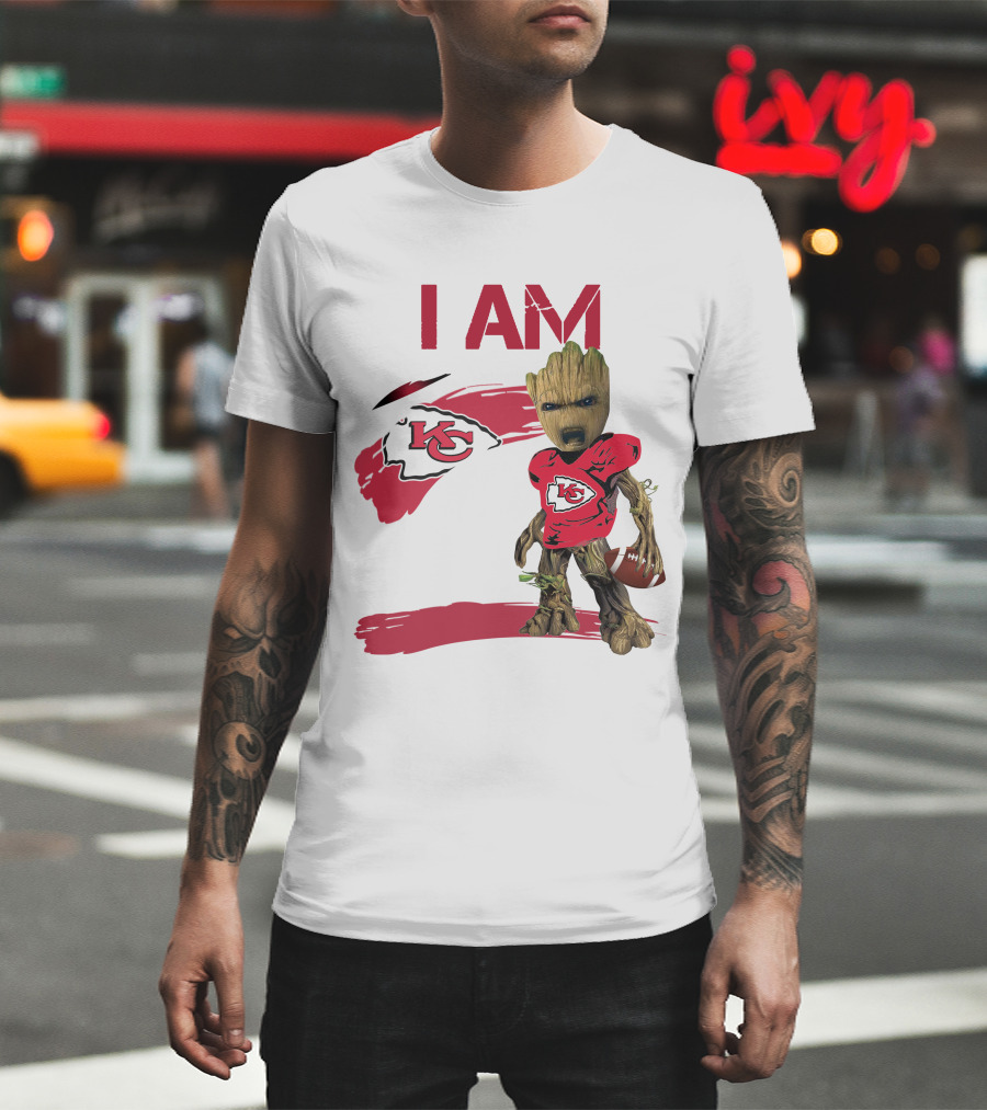 I AM KC Chiefs Groot Football T-Shirt