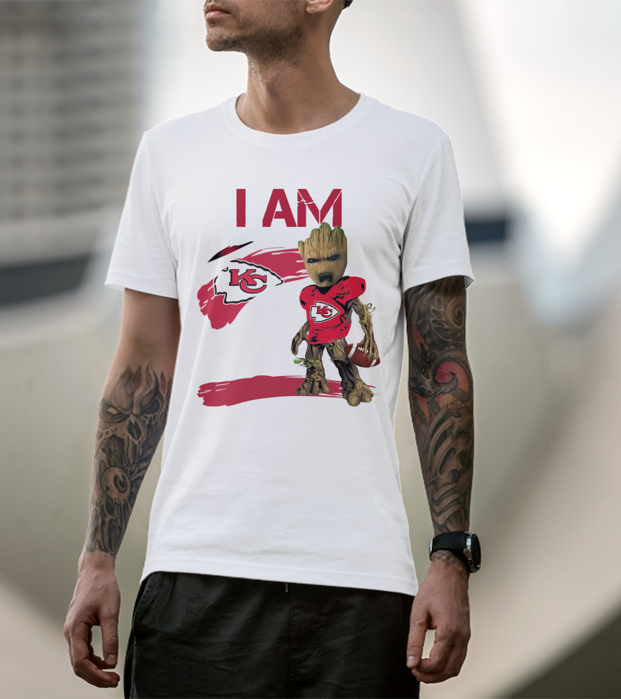 I AM KC Chiefs Groot Football T-Shirt