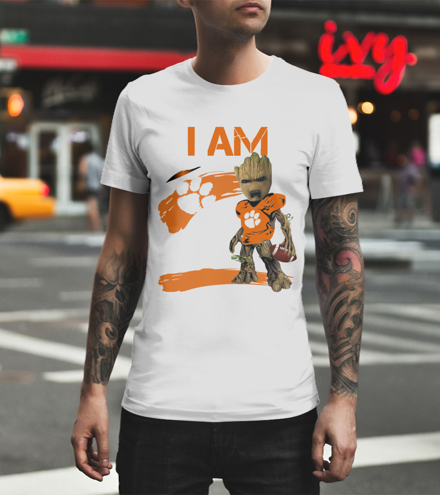 I AM Clemson Tigers Football Groot Fan T-Shirt