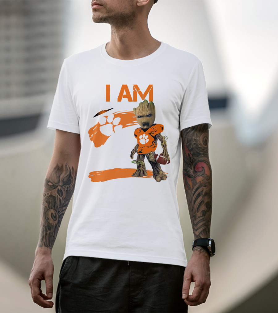 I AM Clemson Tigers Football Groot Fan T-Shirt