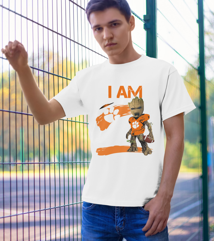I AM Clemson Tigers Football Groot Fan T-Shirt