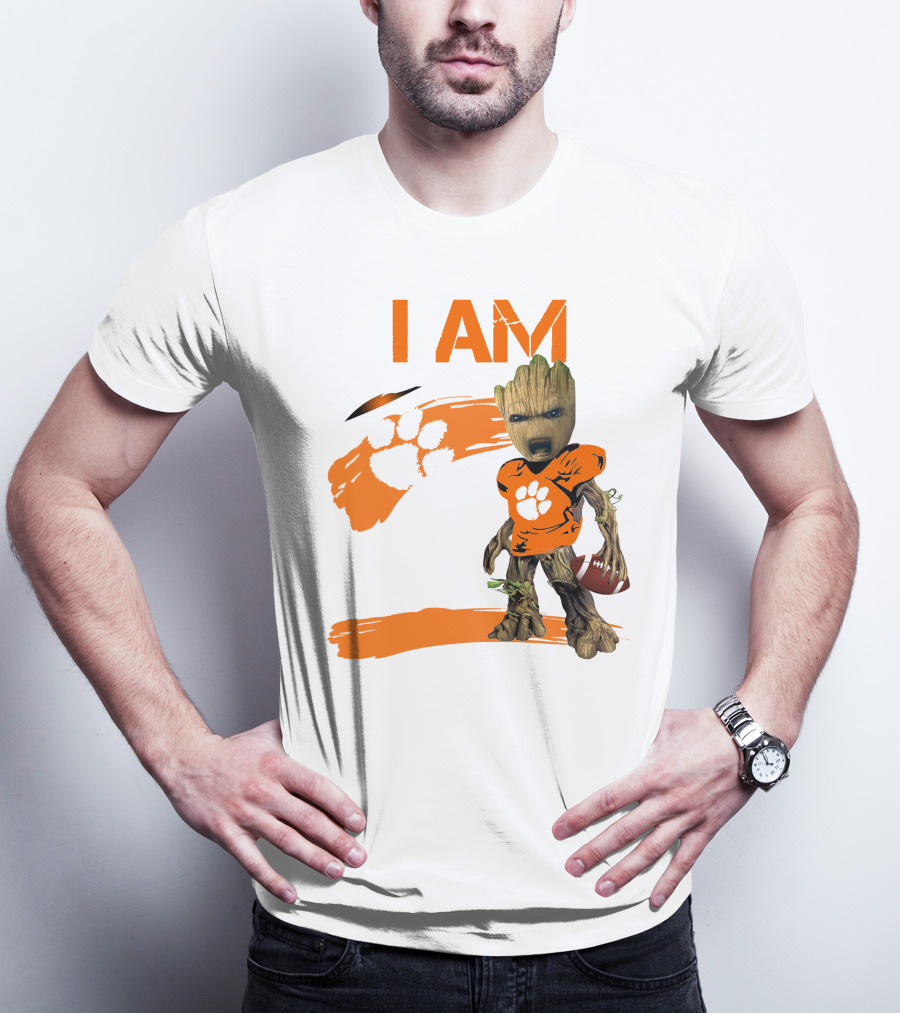 I AM Clemson Tigers Football Groot Fan T-Shirt