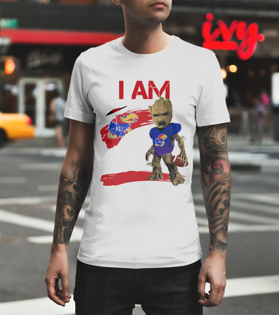 I AM KU Jayhawks Football Groot T-Shirt