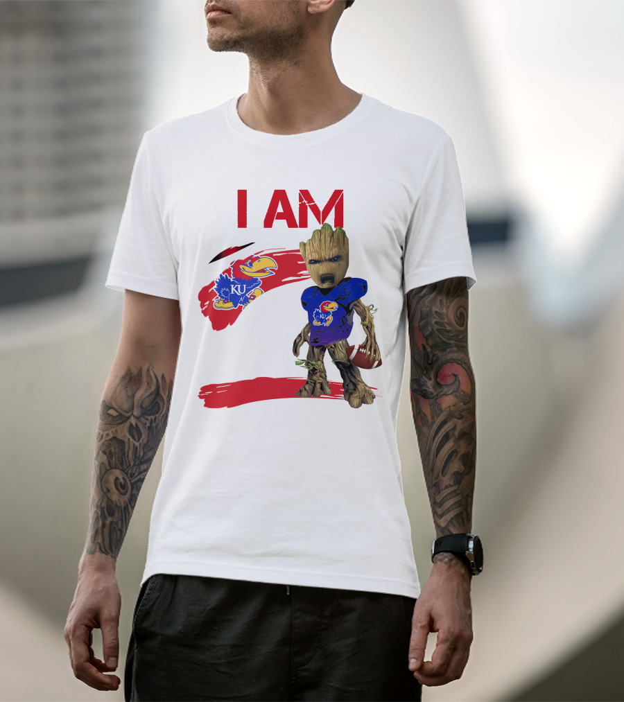 I AM KU Jayhawks Football Groot T-Shirt