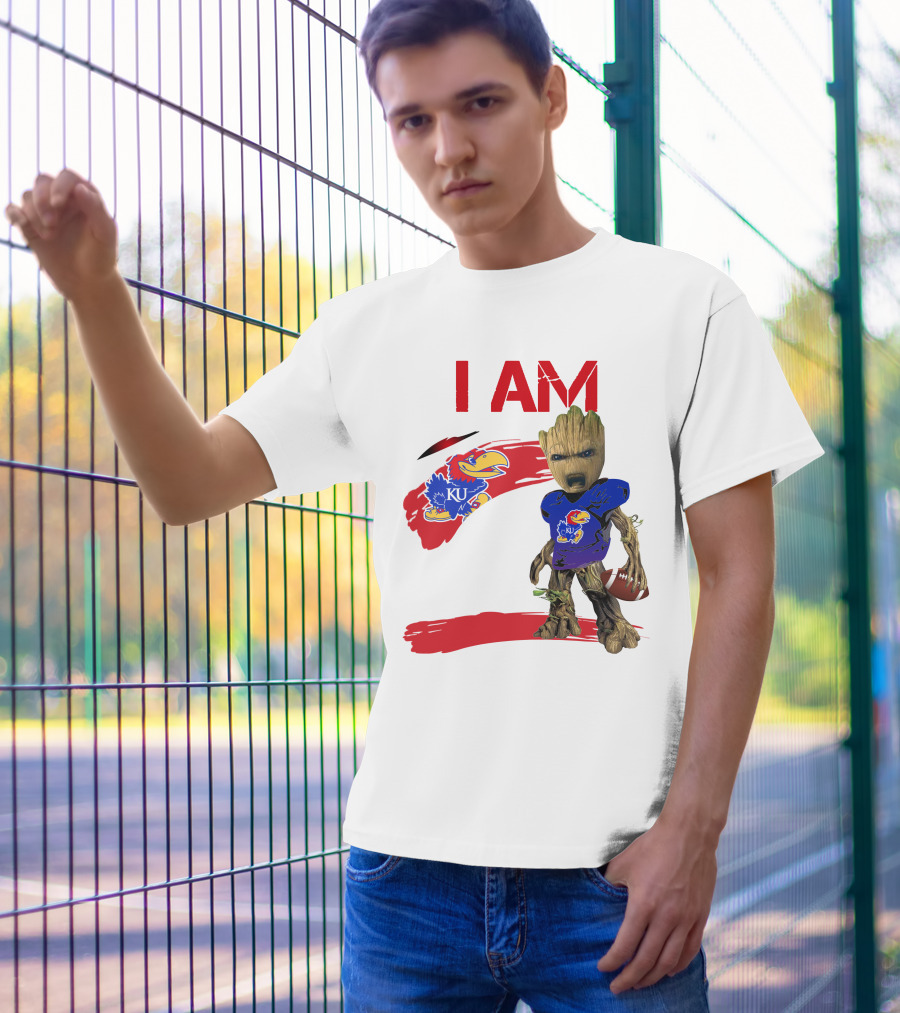 I AM KU Jayhawks Football Groot T-Shirt