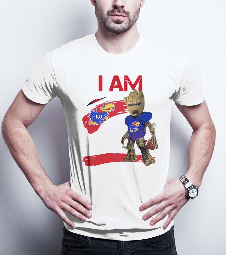 I AM KU Jayhawks Football Groot T-Shirt