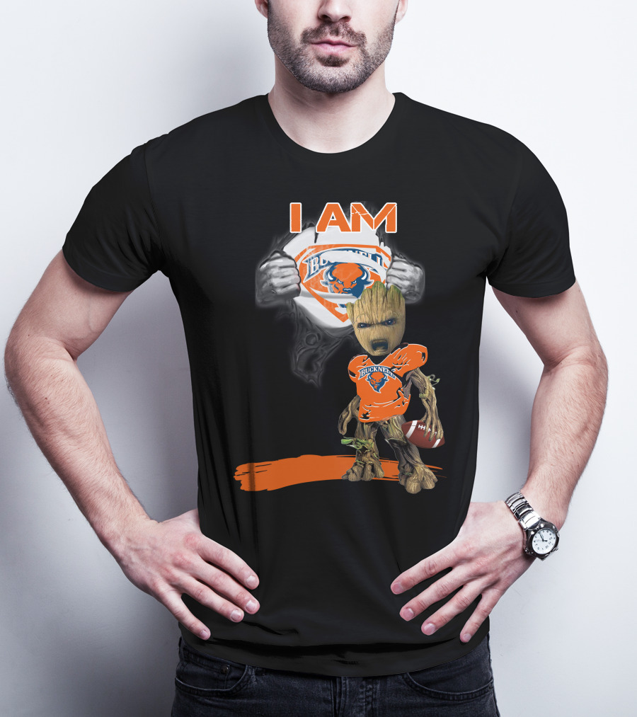 I AM Bucknell Bison Baby Groot Football T-Shirt