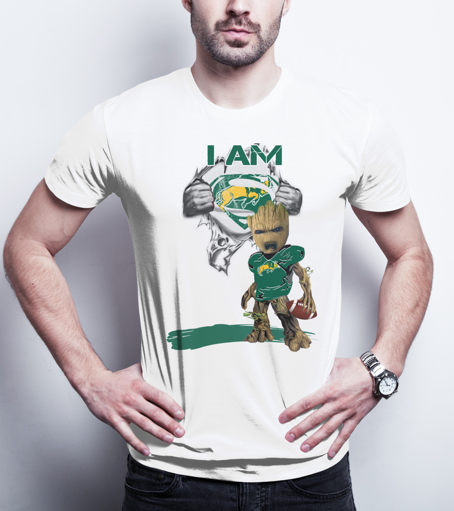 I AM Dakota Baby Groot Bison Football Superman T-Shirt