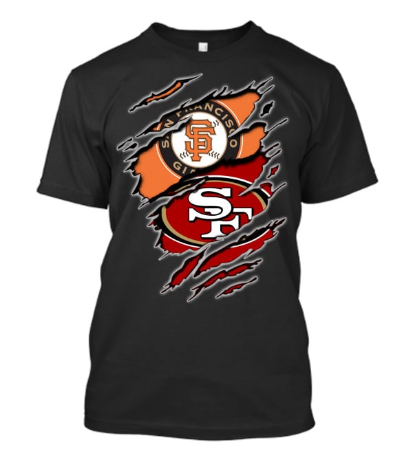 San Francisco Giants 49ers SF Logo Dual Team Claw Marks T-Shirt