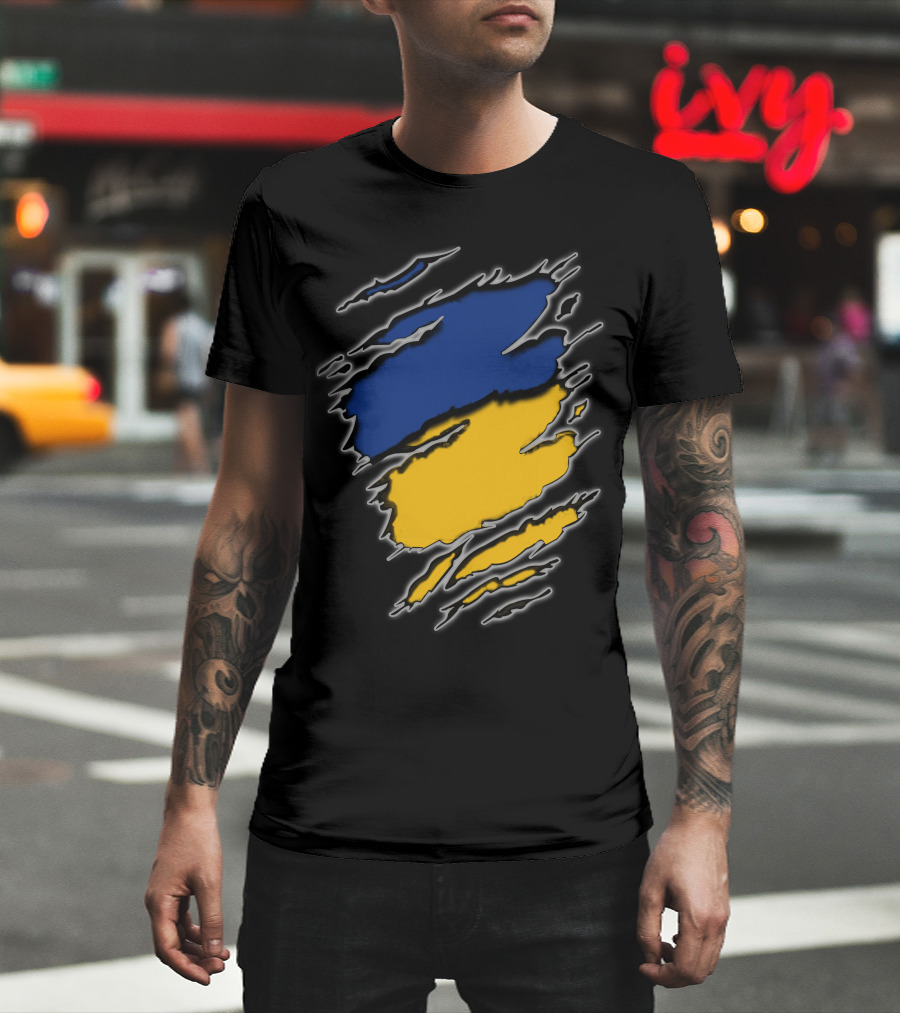 Steelers Cubs15 Blue And Yellow Slashed T-Shirt