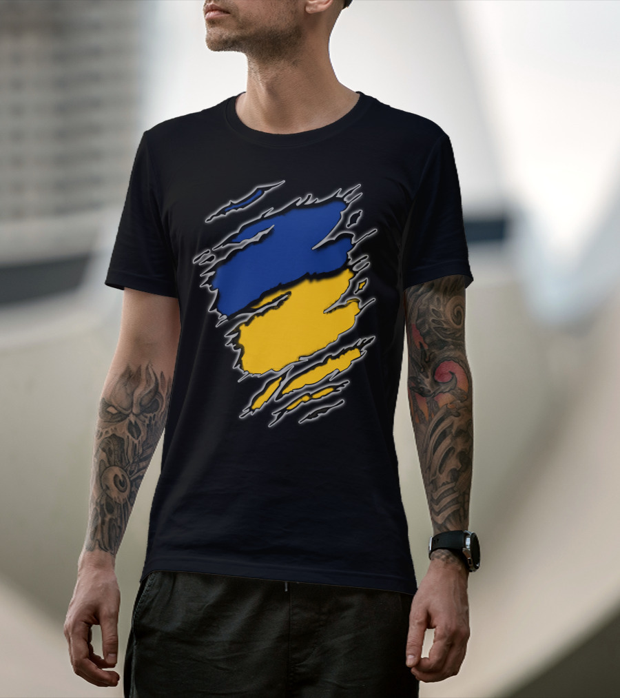 Steelers Cubs15 Blue And Yellow Slashed T-Shirt