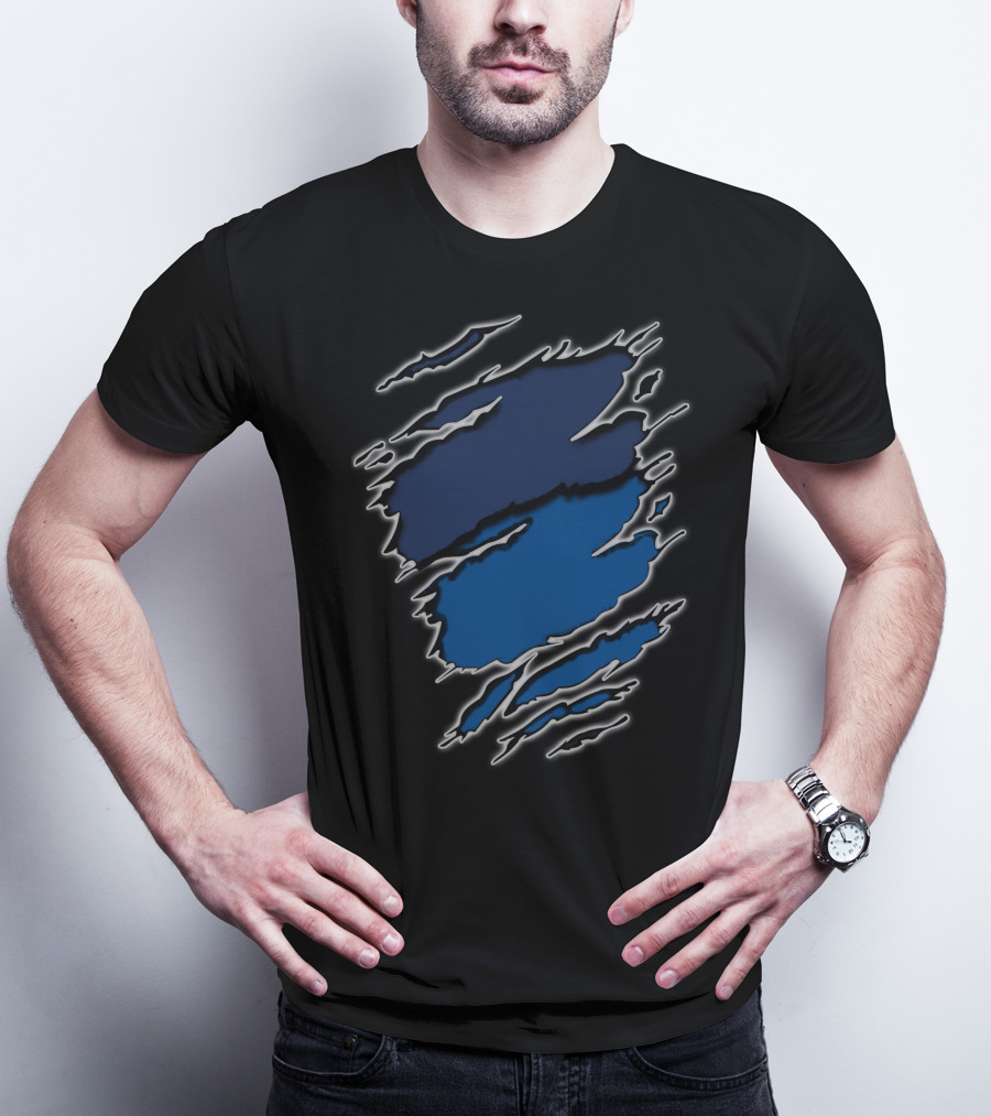Yan Colts18 Blue And Black Torn T-Shirt