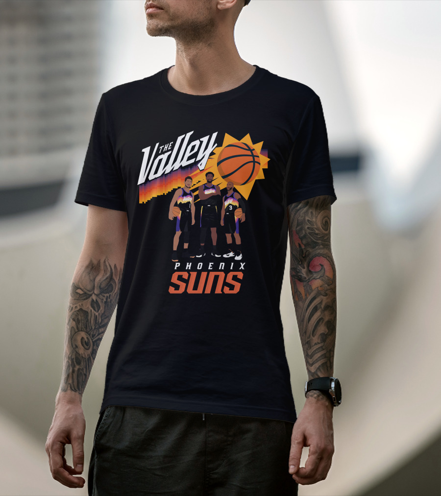The Valley Phoenix Suns Basketball Trio With Sunburst T-Shirt