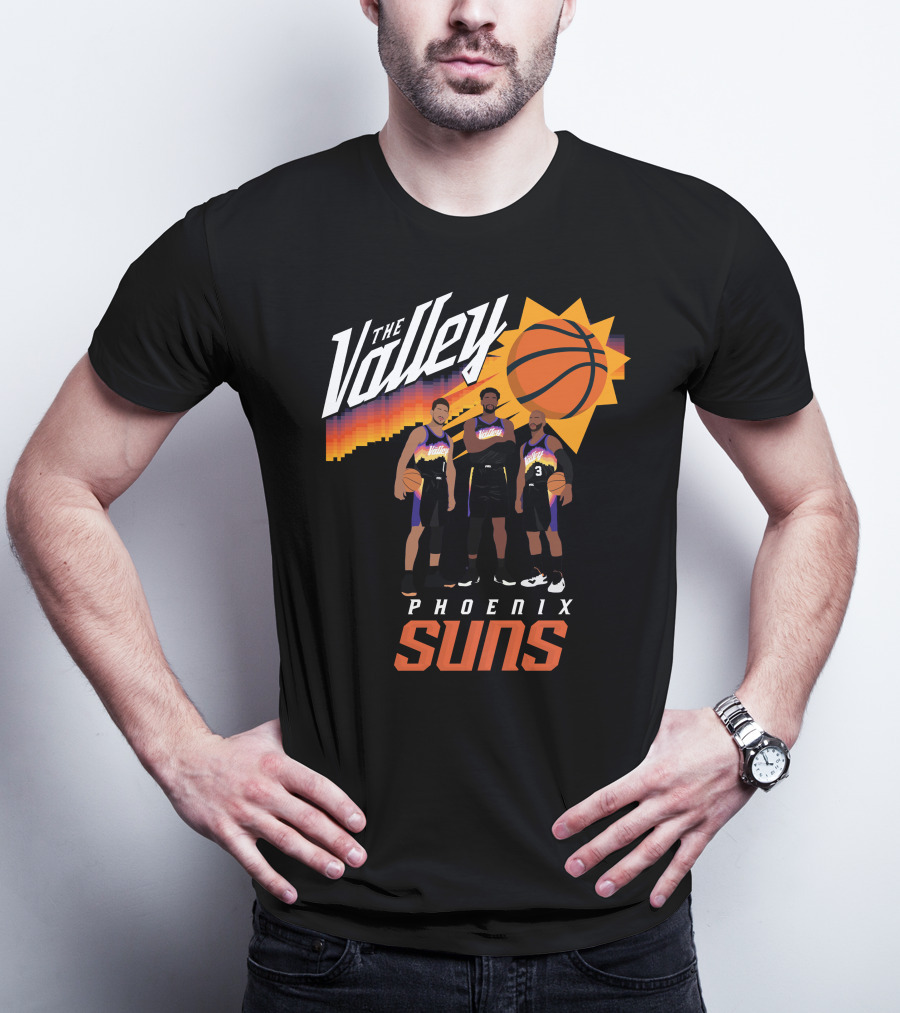 The Valley Phoenix Suns Basketball Trio With Sunburst T-Shirt