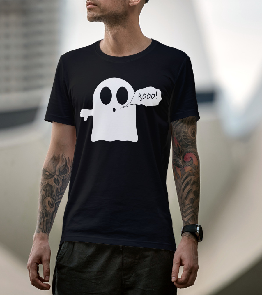 Booo Ghost With Surprised Expression And Speech Bubble T-Shirt