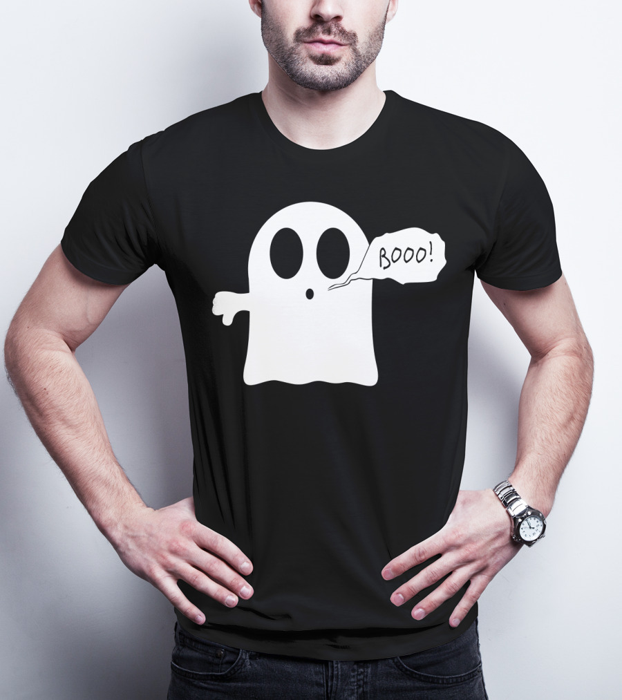 Booo Ghost With Surprised Expression And Speech Bubble T-Shirt