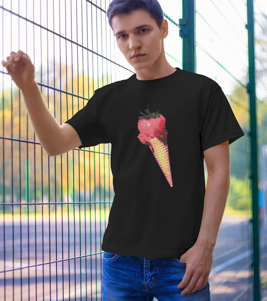 Strawberry Ice Cream Cone Fusion T-Shirt