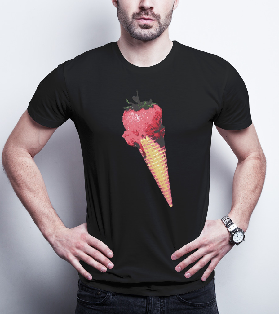 Strawberry Ice Cream Cone Fusion T-Shirt