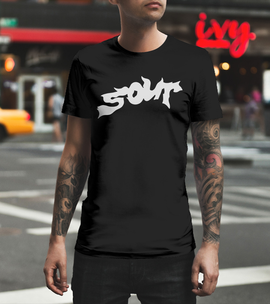 SOUR WHITE Dripping Text T-Shirt