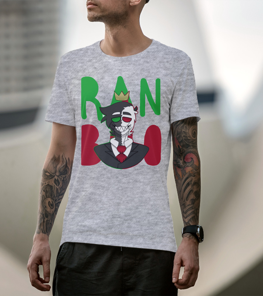 Ranboo Crowned Character In Red Green Black Color Scheme T-Shirt
