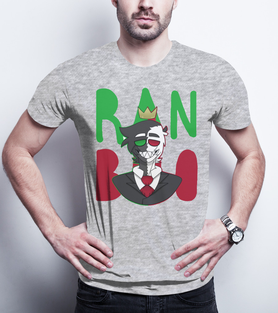Ranboo Crowned Character In Red Green Black Color Scheme T-Shirt
