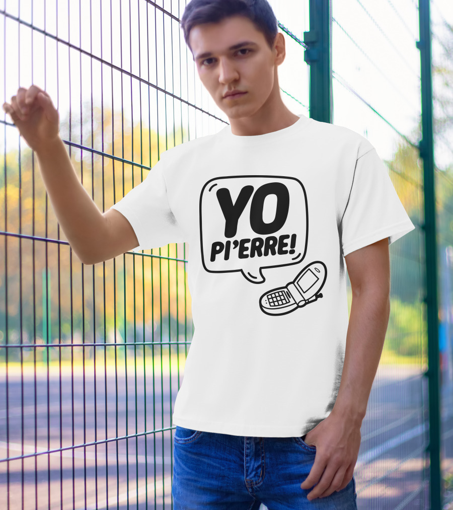 YO Pi'erre Flip Phone Retro Vibe T-Shirt