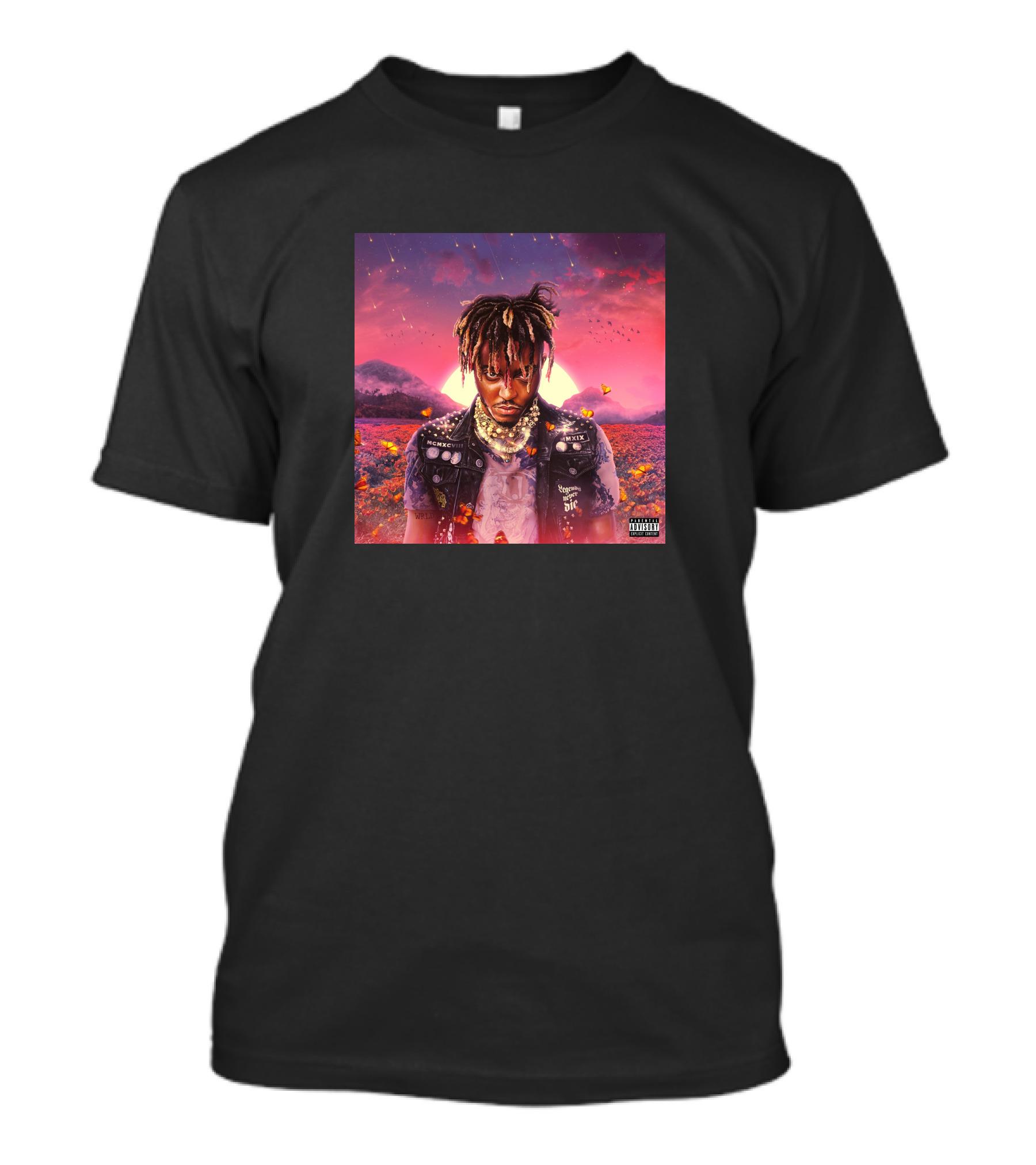 Juice Wrld Legends Never Die Album Cover Parental Advisory T-Shirt