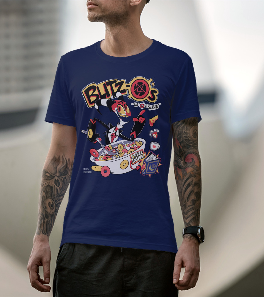Blitzo's The O Is Silent Prize Inside Cereal Hazbin Hotel Store T-Shirt