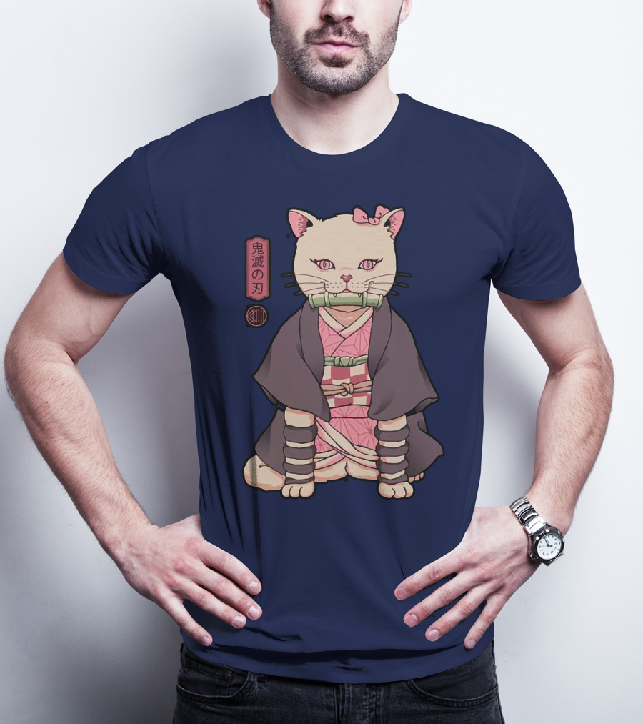 Stolas Store Nezuko Cat Demon Slayer T-Shirt