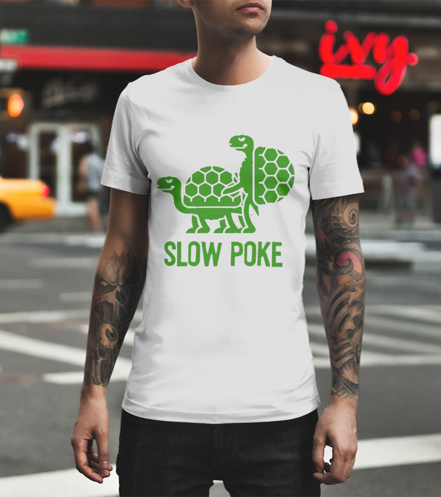Slow Poke Turtles Hexagonal Pattern Fun T-Shirt