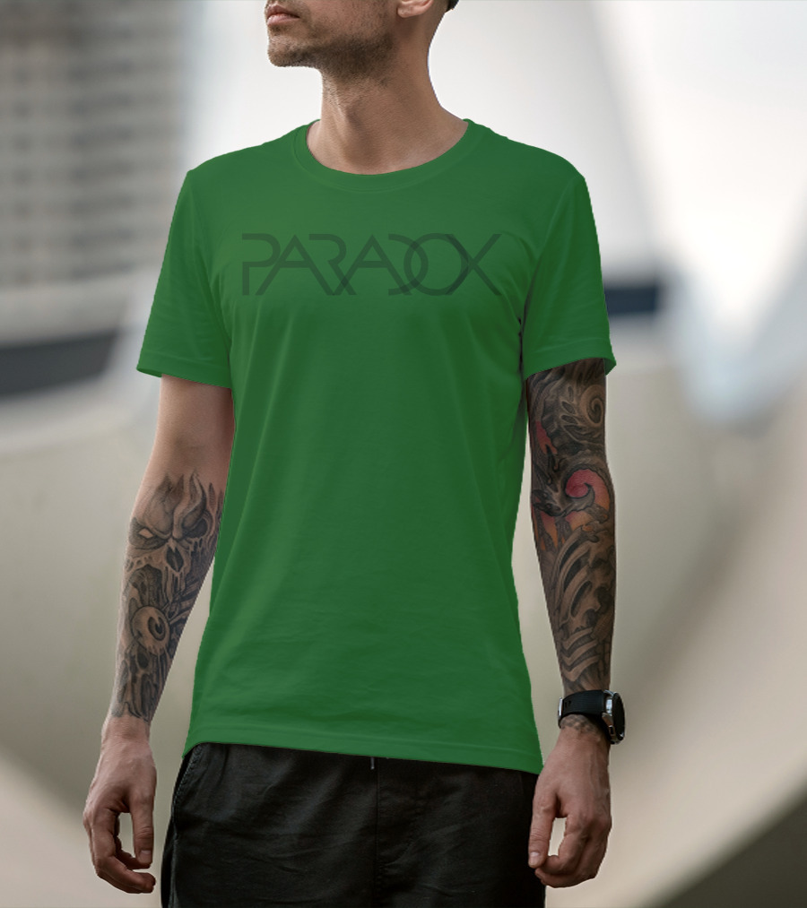 PARADOX Overlapping Letters Green T-Shirt