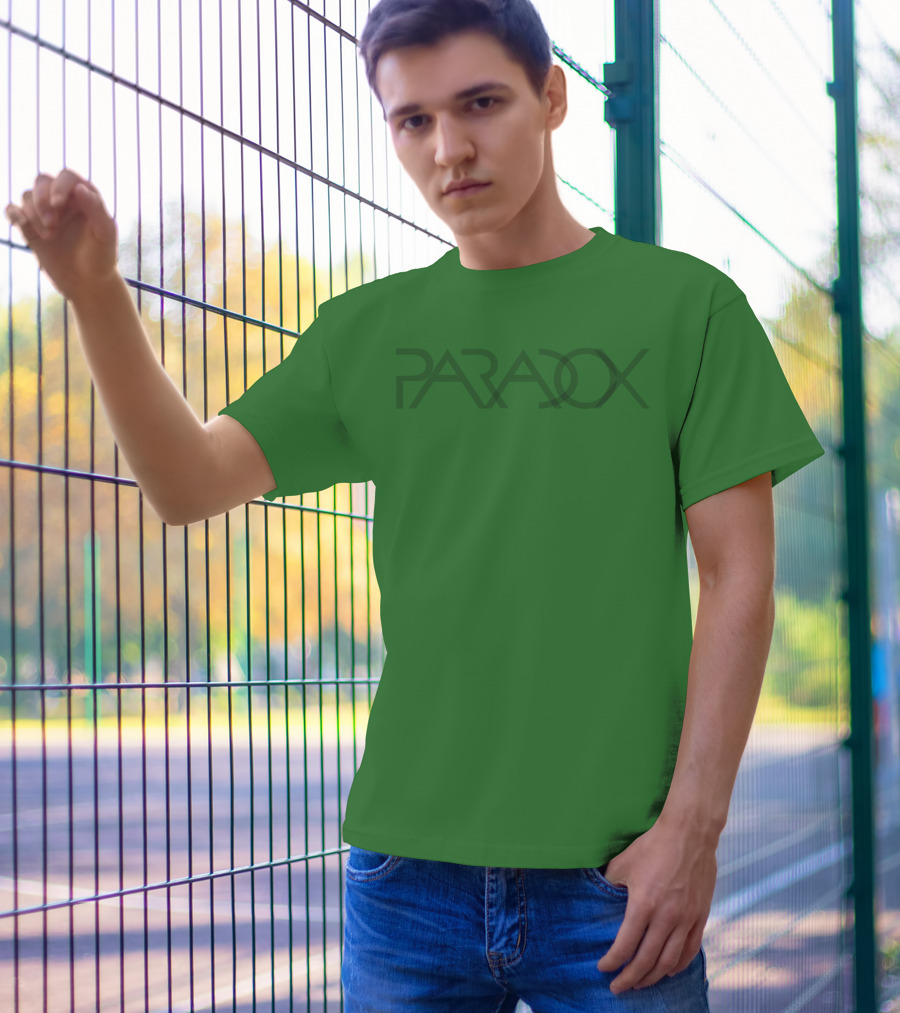 PARADOX Overlapping Letters Green T-Shirt