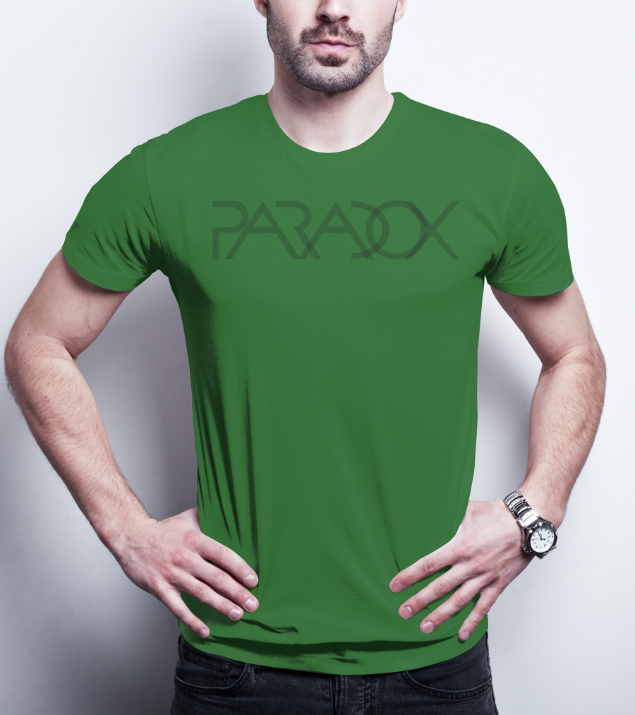 PARADOX Overlapping Letters Green T-Shirt