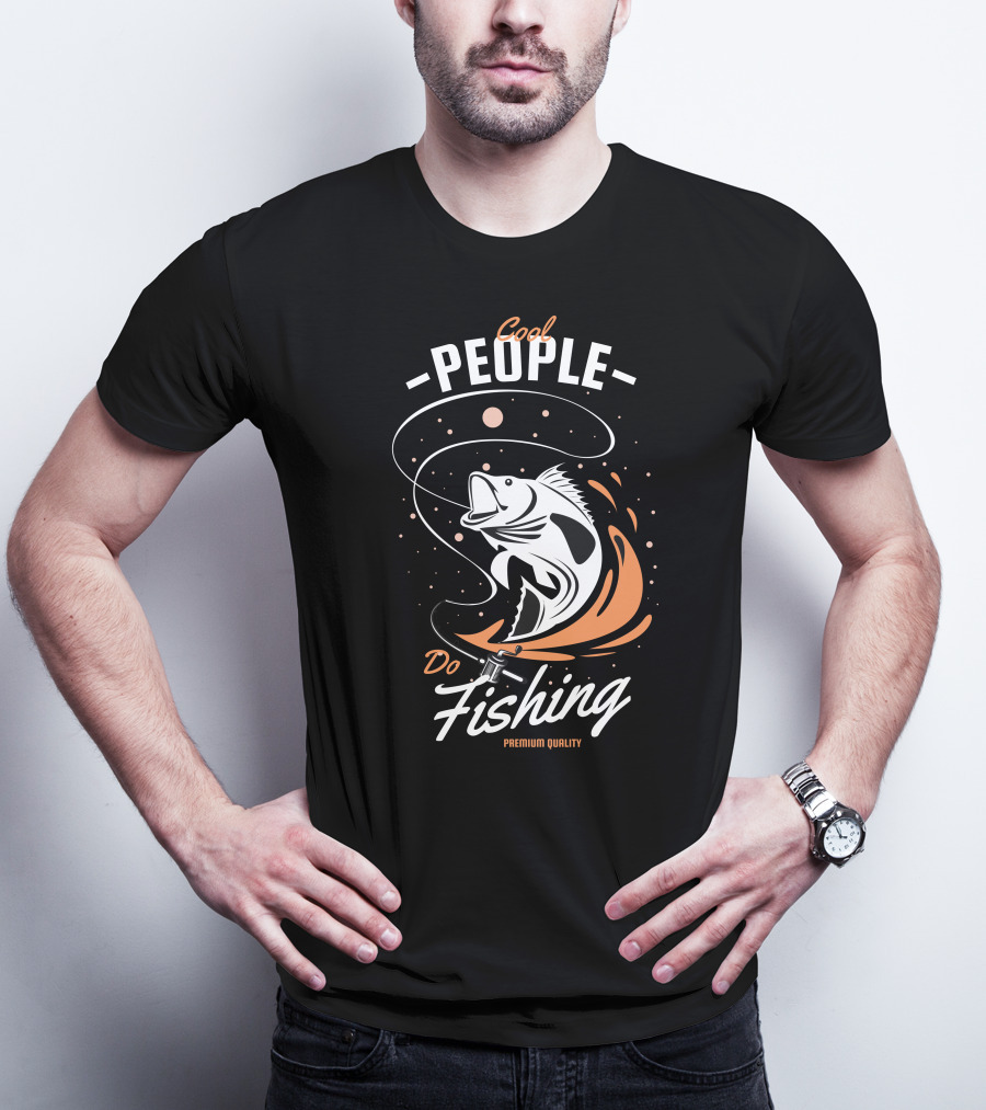 Cool People Do Fishing With Fish And Hook T-Shirt