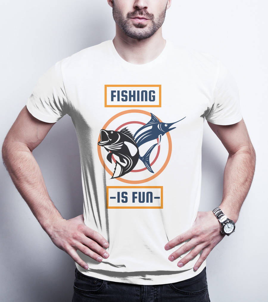 Fishing Is Fun Marlin And Bass Circular Target T-Shirt