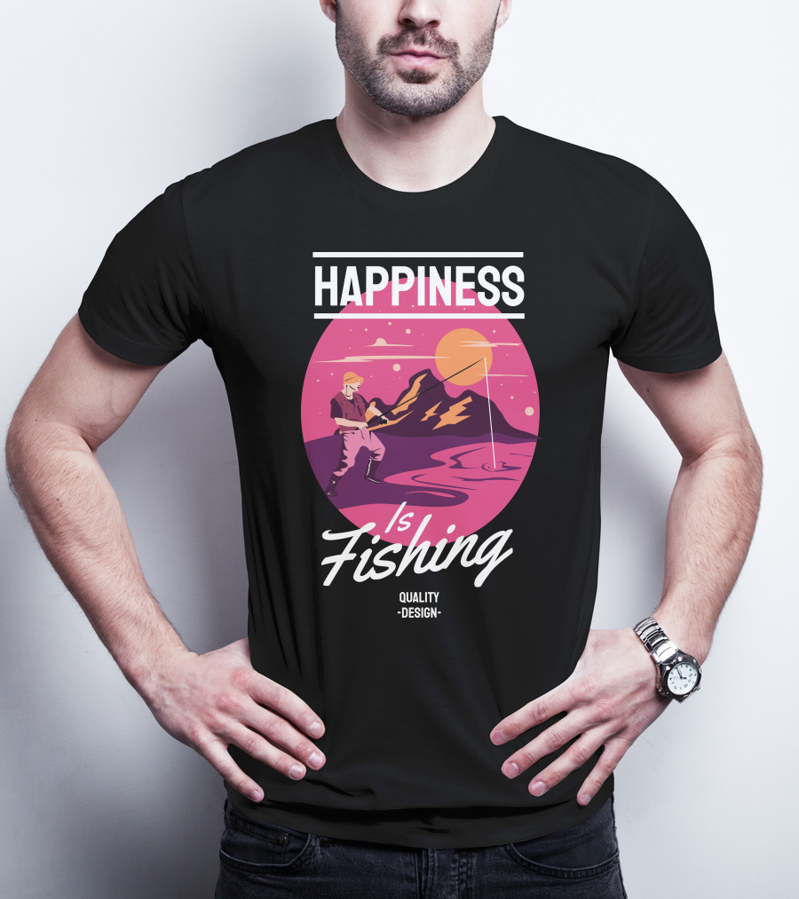 Happiness Is Fishing Quality T-Shirt