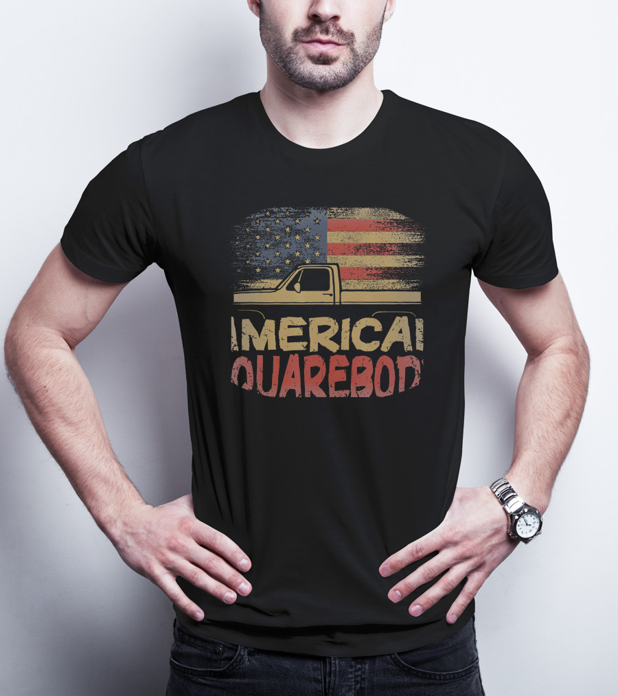 American Flag Squarebody Truck Graphic U.S. Americana T-Shirt