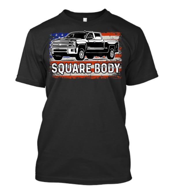Patriotic American Flag Square Body Truck T-Shirt