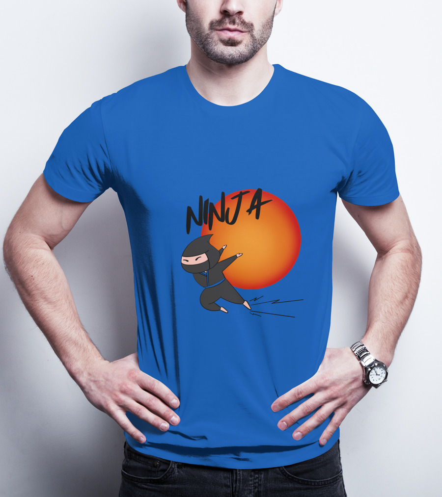 Ninja Anime Sunset Scene T-Shirt